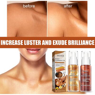 EELHOE Body Highlighter Oil - Face and Body Shimmer Powder f