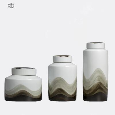 新中式售楼GLR部墨绘山水陶瓷摆件手客厅玄关书房板样间禅意软装