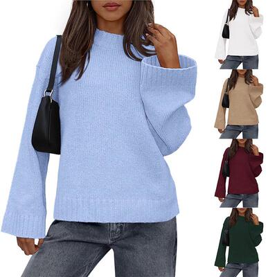 Sweaters For Women 2025 Casual Crewneck Long Sleeve Loose