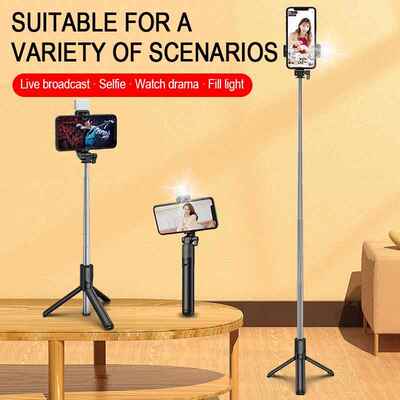 Bluetooth Selfie Stick MobilePhone Holder Retractable Tripod