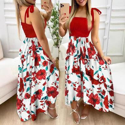 Large quantity of strapless dresses with patchwork prints