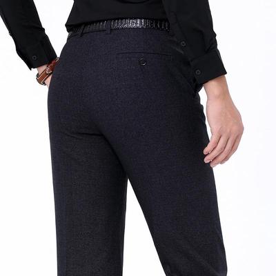 毛无褶西男直筒秋冬款119-休闲男商务正羊装免烫中年西装裤裤垂裤