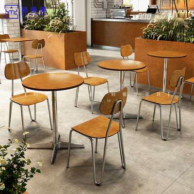 网红中古吃风咖啡厅奶甜茶品SEM-2505店椅组合韩桌式餐厅小店海洋