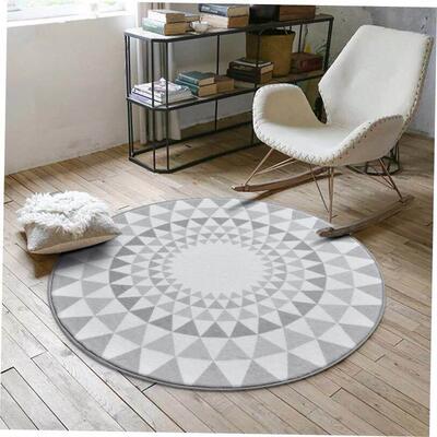Nordic Modern Plush Floor Rug Round Area Carpet For Living