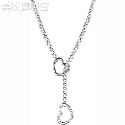 AliExpress 跨境热销新款 朋克风圆形心形男女士哥特式男士项链