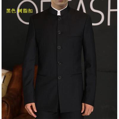 高档修身唐装男年表民族乐团学出生合唱中演山青装主持人中式结婚