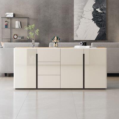 边柜奢储物柜柜餐意式轻橱厨房家用边柜置物实木酒柜AOJ客厅靠墙