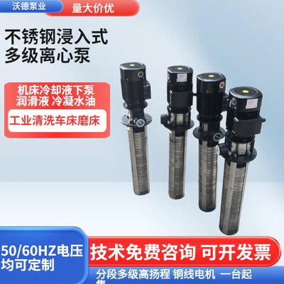 供应惠沃德YDL1-250高压水泵不锈钢立式多级液下循环泵机床冷却泵