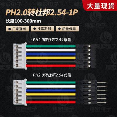 PH2.0转杜邦2.0 双头26# 2P3p4p5p12p公母对插线对接端子线彩排线