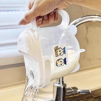 No-Hand-Wash Rice Washer, Water Drainage and Rinse Type Rice