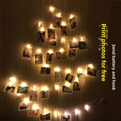 Star light string led room decoration photo wall clip lamp