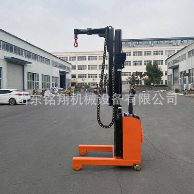 工厂仓库用全电动行走吊臂车液压升降装卸全自动单臂堆高车