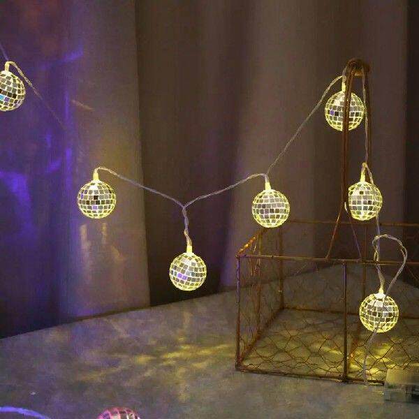 Mini LED Disco Ball String Lights Multicolor Waterproof LED