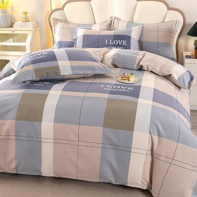 100双加纯棉四件套磨毛约床上简用品被套床单厚人四季pxx10032款