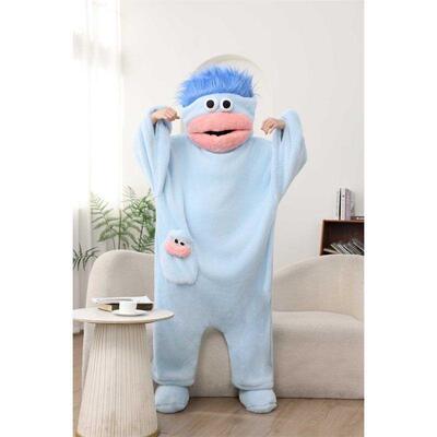No closing, thick and funny long hair styling, one-piece