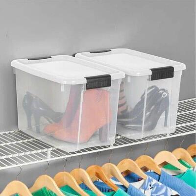 30 Qt Ultra Latch Box, Stackable Storage Bin with Lid,