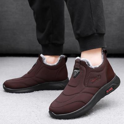 高档冬季男士棉鞋加绒加厚保老爸北京布鞋雪地靴暖防滑中老健年步