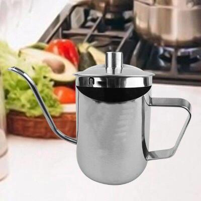 Stainless Steel Oil Dispenser Oil Pot Long Spout Portable