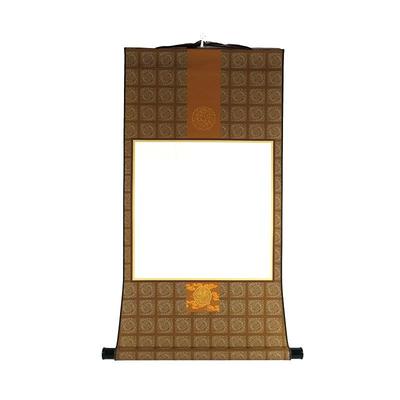 高档藏式专唐卡画分轴空白挂卷轴仿古九熟绢布轴毛笔字书法国画创