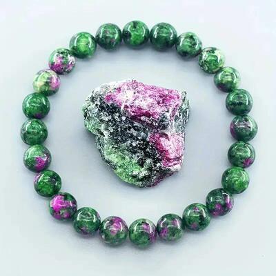 Charm Geniune Natural Epidote Zoisite Stone Bead Bracelet