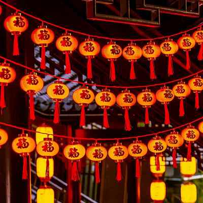 新年年春节太阳能le红YMP灯笼串d灯彩 彩灯过新款202挂饰阳台户外