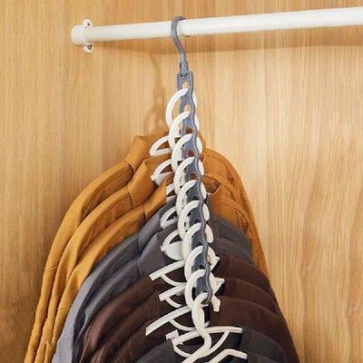 Plastic Multi-port Clothes Hanger 10-hole White/Grey