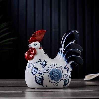 生肖鸡摆件新花式中鸿运当头电柜家居视装饰SSL客厅装饰品青瓷摆