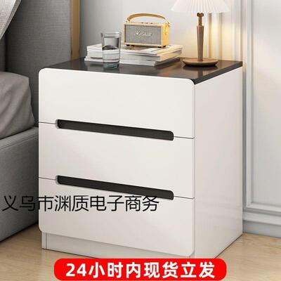 床柜卧室用现代简卧室简易家头加高床边小约柜TIO子储物柜收纳抽
