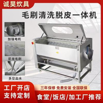 全自动商用土豆萝卜红薯芋头马蹄莲藕生蚝扇贝去泥毛刷清洗去皮机