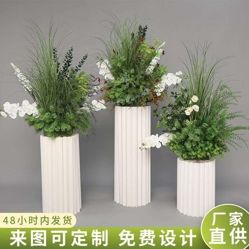 商业美置陈森系礼婚地排花布装饰花艺真婚庆仿新款色系真花排仿绿