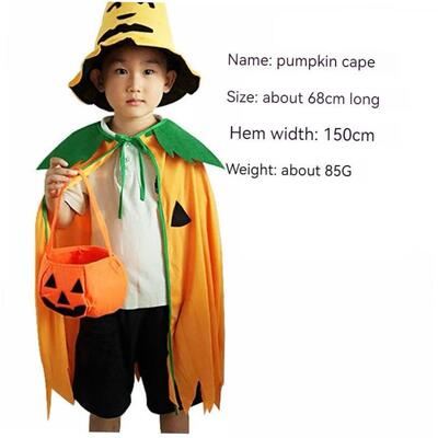 Halloween party gathering Pumpkin Pancho Costume Cute
