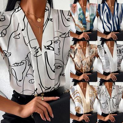 Sleeveless collar printed shirt for women