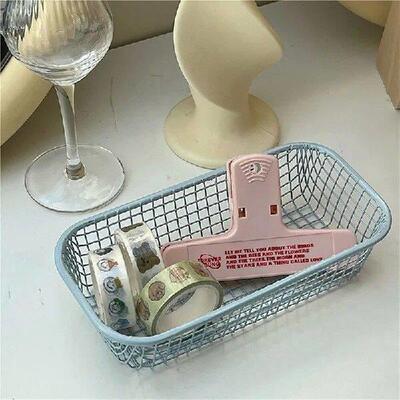 Iron Storage Basket For Desktop Durable Sundries Organizer