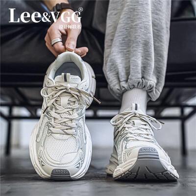 Lee&vgg男鞋秋季透气2026新款网面休闲运动潮牌网红爆款老爹鞋男