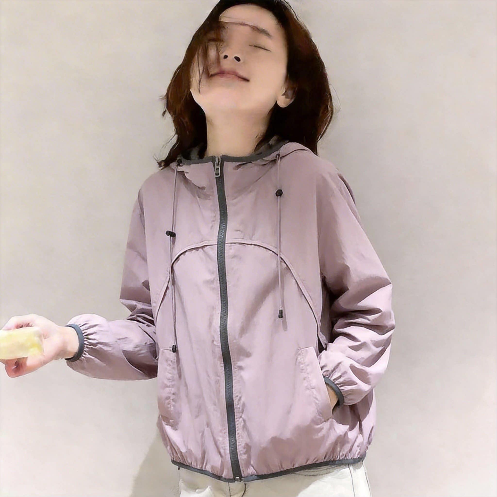 韩版小个子撞色拉链连帽工装外套女春季薄款户外休闲风短款冲锋衣