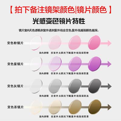 高档防无框切边近视眼镜框女超轻商务防蓝光辐射护变数色有度平光