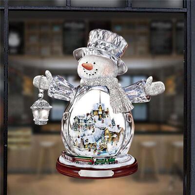 Christmas Tree Rotating Sculpture Train Decoration Window St