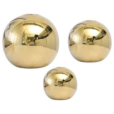 Golden Electroplated Ceramic Ball Shaped Flower Vase