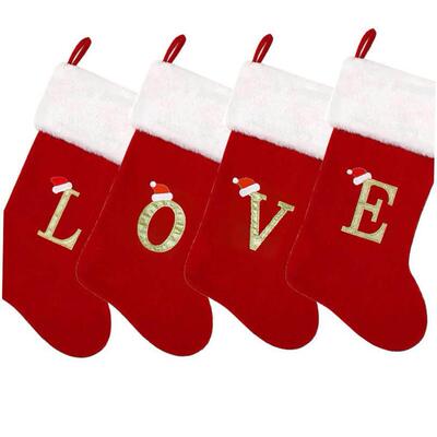 Large Christmas stocking Christmas decoration gift bag圣诞袜