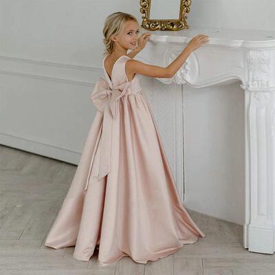 girls princess dress bow beading ball gown quinceanera dress