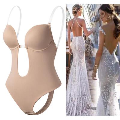 Invisible Shaper Bra Sexy Bodysuit Corset Backless Deep V-Ne