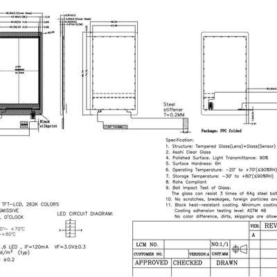 3.1 寸TFT液晶显示屏 480*800 宽温工业级 ST7701S驱动IC 高亮度