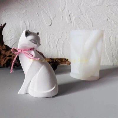 QX2E Cats Statue Silicone Molds for Epoxy Resin Soap