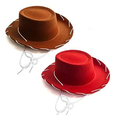 Children Brown Red Felt Woody Cowboy Hat Western Suede Cowgi