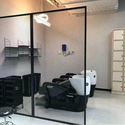 菱形网格网片装饰隔墙空吊顶断丝铁网铁艺镂屏风隔断展XUL示架饰