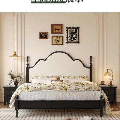 法简复古软包实用木床现代约家主卧高端大气双人床式中古风储RPW