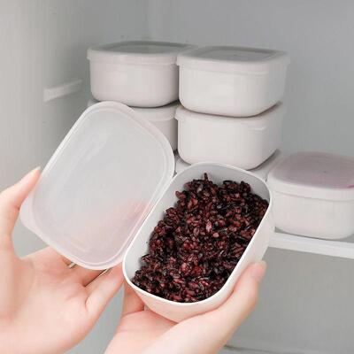Rice and mixed grain rice portioned in small microwave-safe