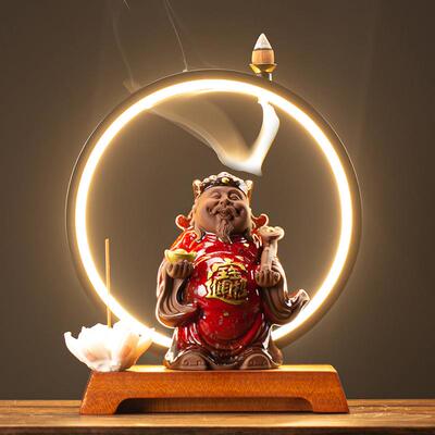 招财进宝财关神爷客摆件灯圈家用财神元宝ZSP玄厅店文铺乔迁开业