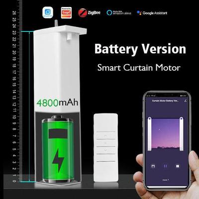 4800毫安涂鸦zigbee免布线 线可充电电池智能电动窗帘电机Type C