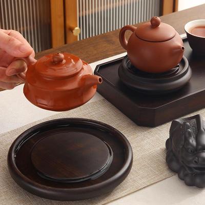 黑檀实木茶道壶承干泡台底座茶杯垫壶托 托紫砂茶壶垫托 托架子茶